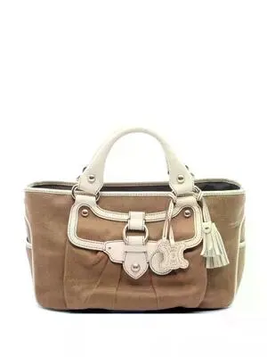 Celine Boogie Leather Trimmed Tote Bag - Brown