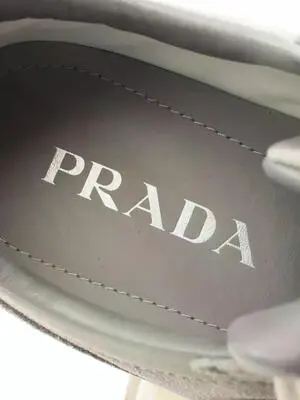 Prada Panelled Lace-up Suede Sneakers