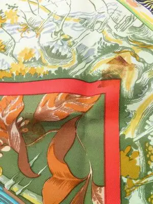 Hermès 2000s Tropiques Laurence Bourthoumieux Silk Scarf