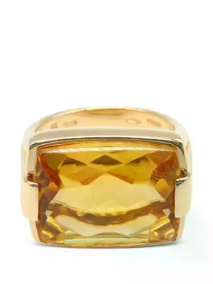 BVLGARI 18k Yellow Citrine Ring - Gold