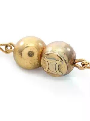Celine 2010s Triomphe Faux Pearl Necklace