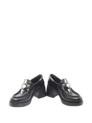 Miu Miu Leather Loafers With Gold-tone Coin Detail