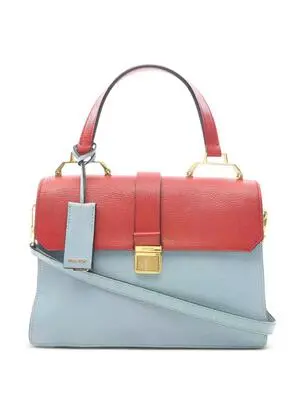 Miu Miu Madras Leather Handbag - Blue