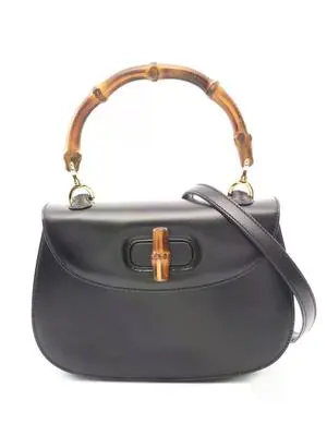 Gucci Bamboo Leather Handbag - Black