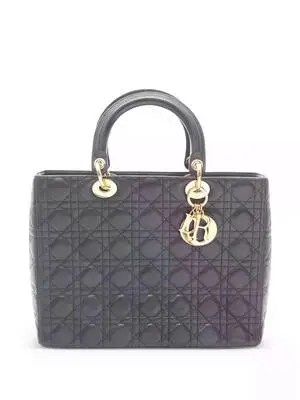 Dior Lady Cannage Tote Bag - Black