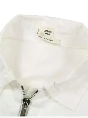 Hermès Mosaic Zip Shirt Dress - White