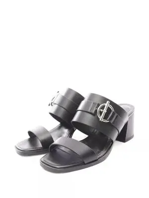 Hermès Buckled Block Heel Sandals - Black