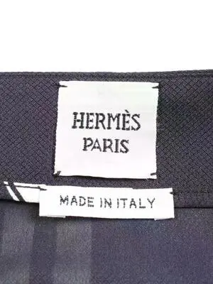 Hermès Silk Graphic Print Midi Skirt