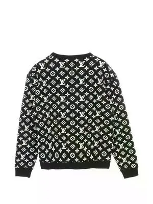 LOUIS VUITTON Monogram Jacquard Knit Sweater - Black