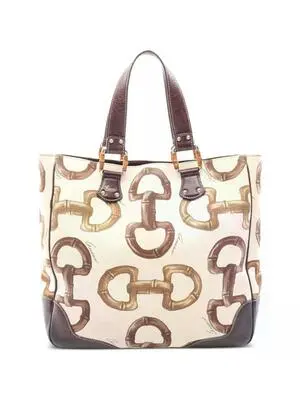 Gucci Bamboo Horsebit Tote Bag - Neutrals
