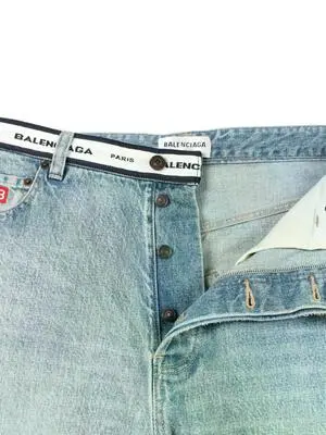 Balenciaga Logo Waist Baggy Jeans