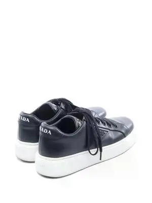Prada Leather Debossed Triangle Logo Low-top Sneakers