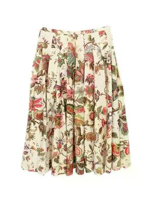 Dior Floral Print Pleated Midi Skirt