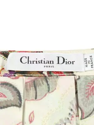 Dior Floral Print Pleated Midi Skirt