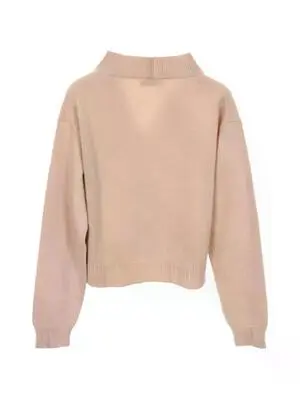 Miu Miu Embellished Logo Cardigan - Neutrals