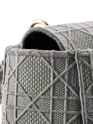 Dior Lady D-lite Bag Cannage Embroidered Canvas Medium Satchel - Grey