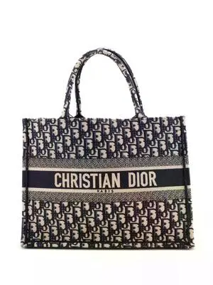 Dior Book Oblique Canvas Medium Tote Bag - Blue