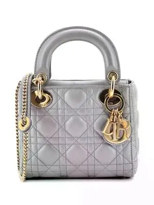 Dior Lady Chain Bag, Cannage Quilt Lambskin Mini Satchel - Grey