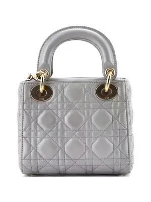 Dior Lady Chain Bag, Cannage Quilt Lambskin Mini Satchel - Grey