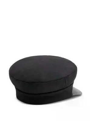 Valentino Garavani Vlogo Signature Wool Cap With Leather Visor