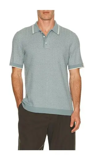 Rag & Bone Harvey Rib Polo In Grey - Steel