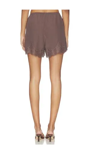 L'academie Lilah Short With Lace Trim - Brown