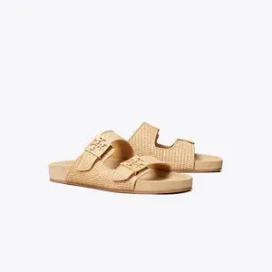 Tory Burch Mellow Raffia Slide Sandals