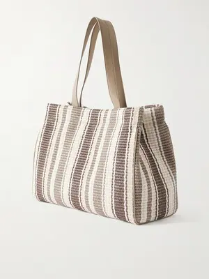 Brunello Cucinelli Striped Raffia Tote