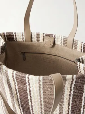 Brunello Cucinelli Striped Raffia Tote