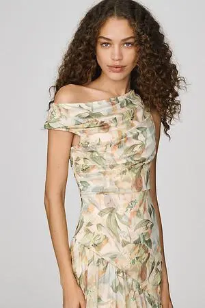ELLIATT Thalia Off-shoulder Mesh Midi Dress