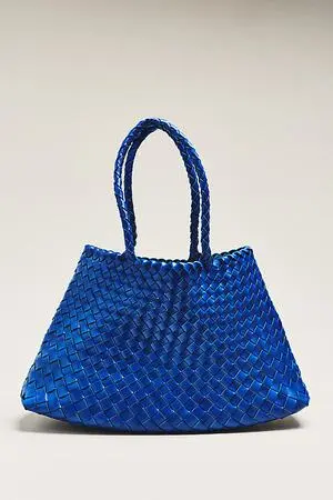 Anthropologie Calla Large Woven Satchel Bag - Blue