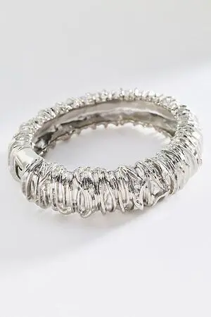 Anthropologie Textured Statement Cuff Bracelet Silver