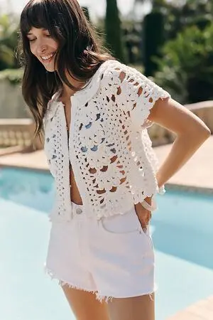 Endless Rose Crocheted Cropped Cardigan