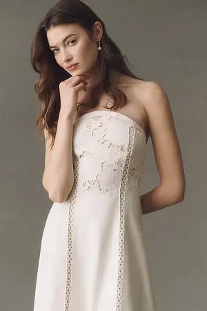 Bhldn Strapless Cutwork Maxi Dress
