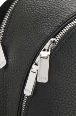 BOSS Italian Leather Backpack With Laptop Compartment
