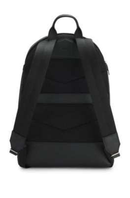 BOSS Italian Leather Backpack With Laptop Compartment