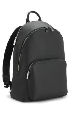 BOSS Italian Leather Backpack With Laptop Compartment