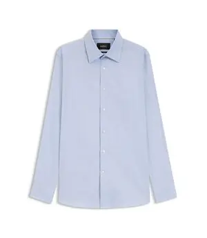 BOSS Slim-fit Shirt In A Structured Cotton Blend - Light Blue