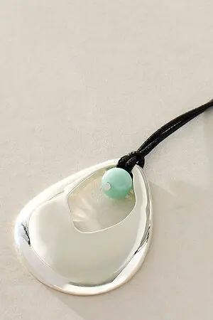 Free People Kori Pendant Necklace With Beaded Charm - Silver/amazonite
