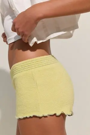 Free People Textured Terry Shorts - Chardonnay