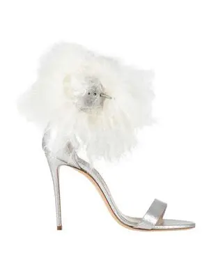 Casadei Leather And Shearling Sandals With Stiletto Heel