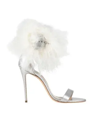 Casadei Leather And Shearling Sandals With Stiletto Heel