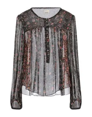 Isabel Marant Étoile Floral Print Crepe Long Sleeve Top