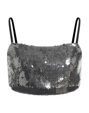 SEMICOUTURE Sequined Cropped Top With Square Neckline