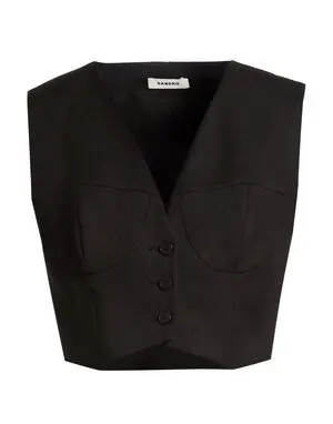 Sandro Tailored Vest In Linen, Cotton, And Elastane