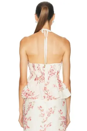 Agua Bendita Cana Halterneck Top - Ivory