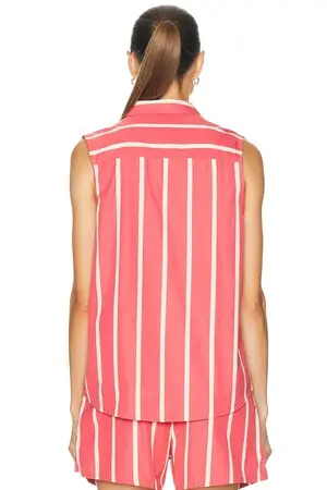 Donni. Sleeveless Striped Poplin Top