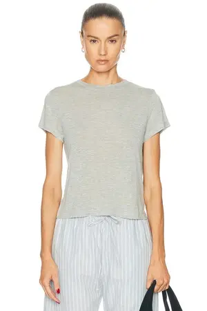AGOLDE Adine Shrunken Tee - Grey Heather