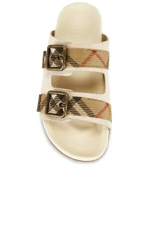 Burberry Urchin Embossed Check Sandals - Bake