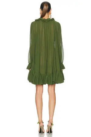 Saint Laurent Ruffled Chiffon Dress